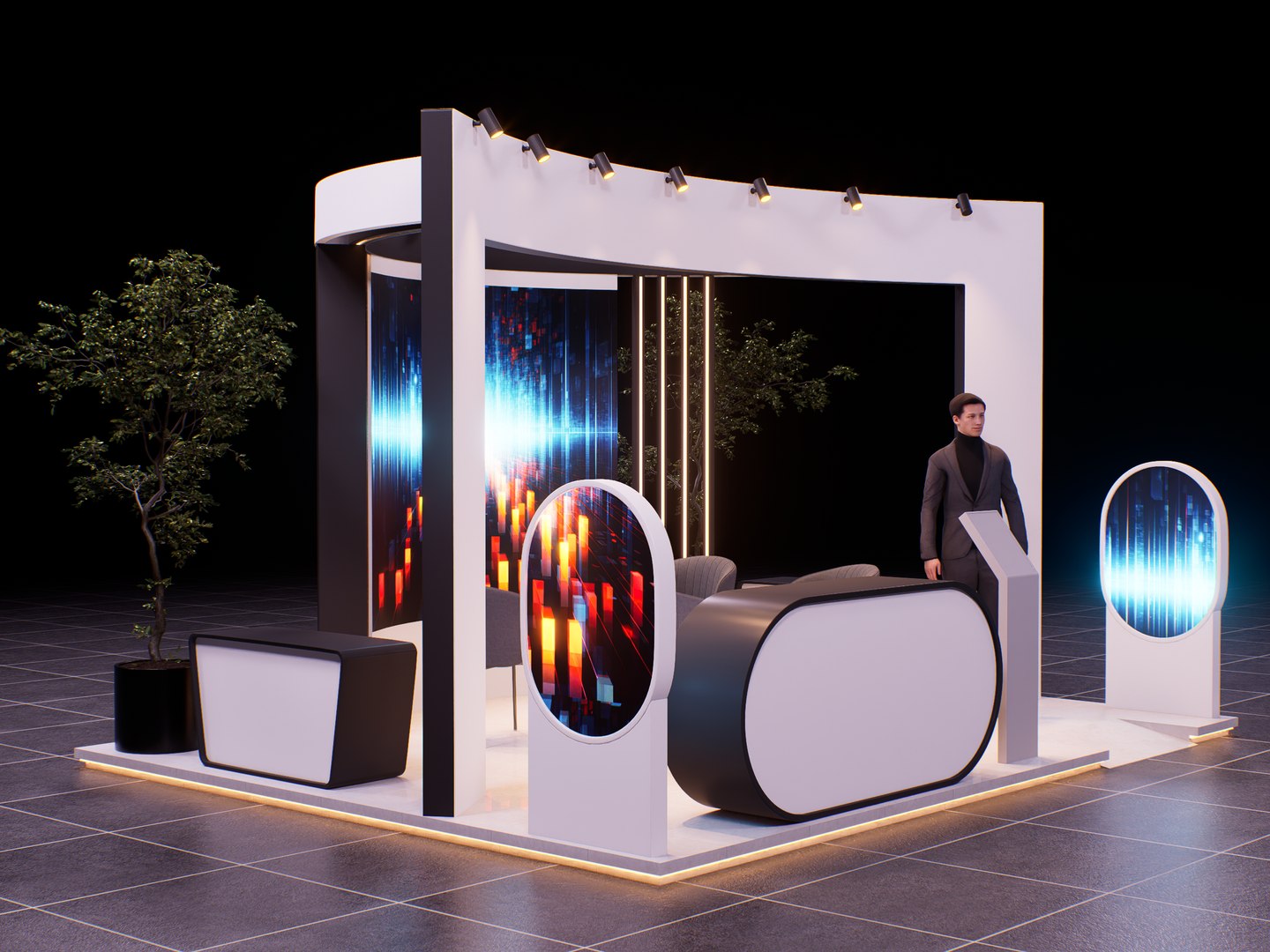 Exhibition Stand Stall Booth 5X4 M Height 3m 3D Model Model ...