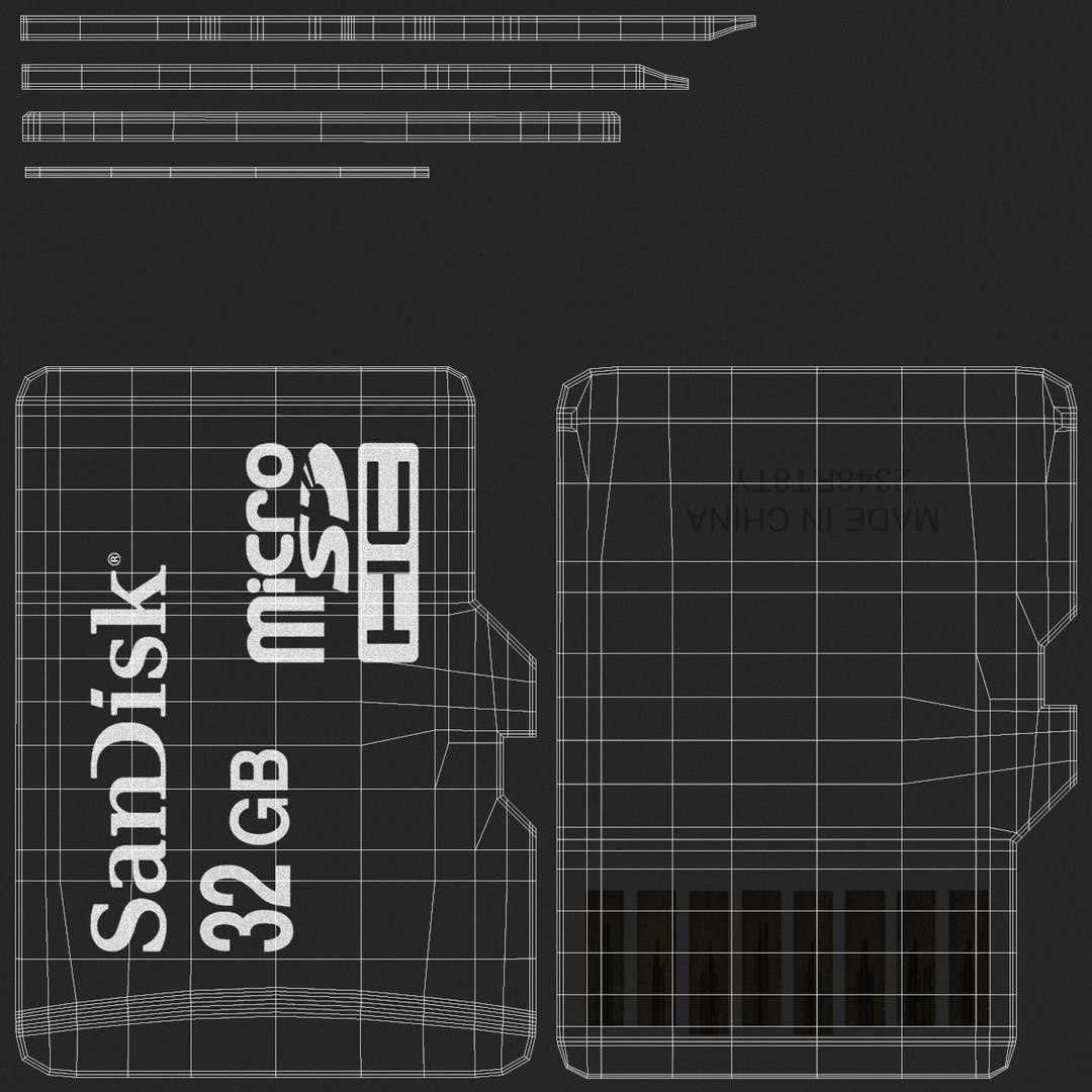 3d Model Micro Sd Card 32