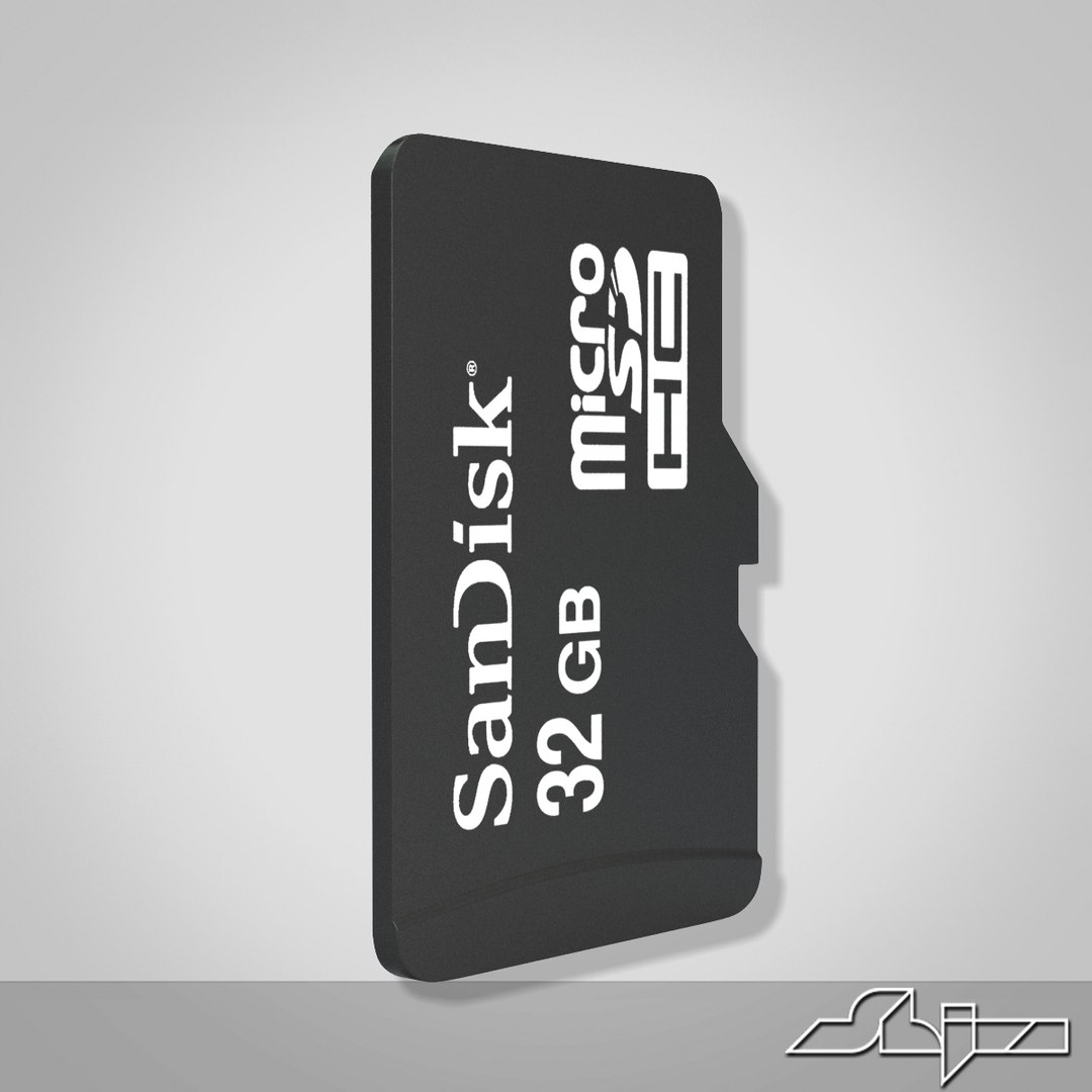 3d Model Micro Sd Card 32