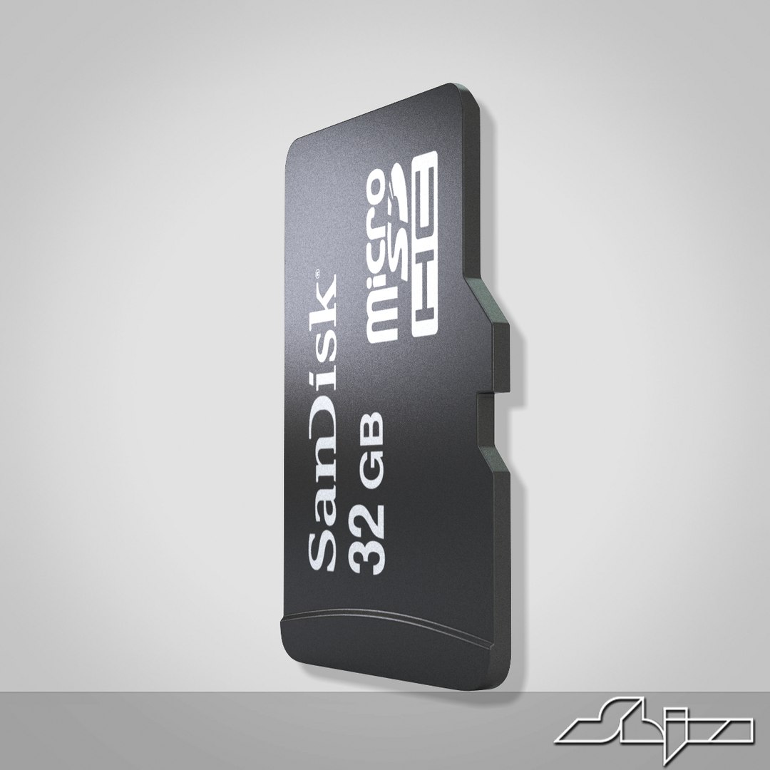 3d Model Micro Sd Card 32