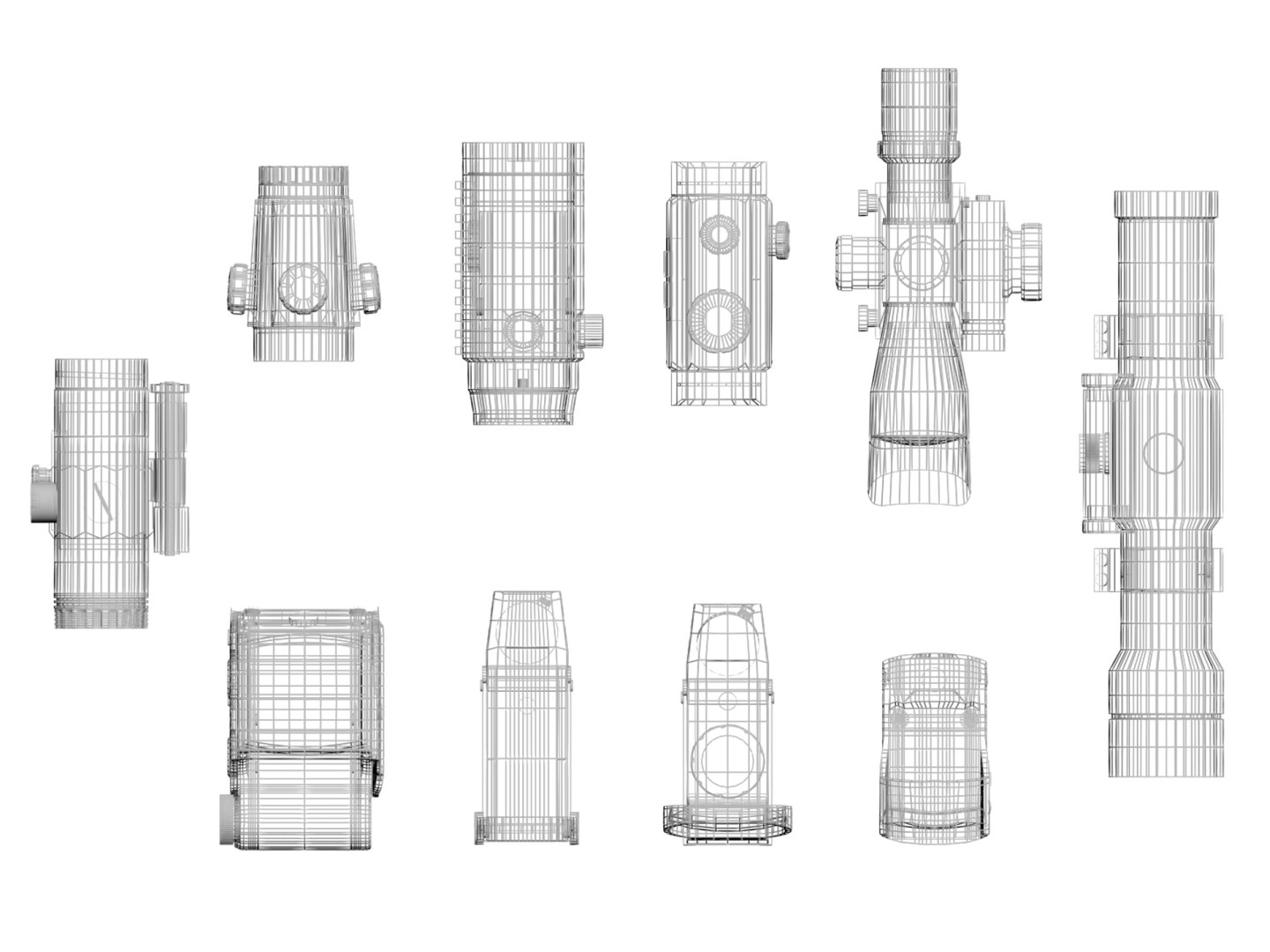 Sight Attachments Pack - PBR – Optical - Scope - Reflex – Red Dot ...