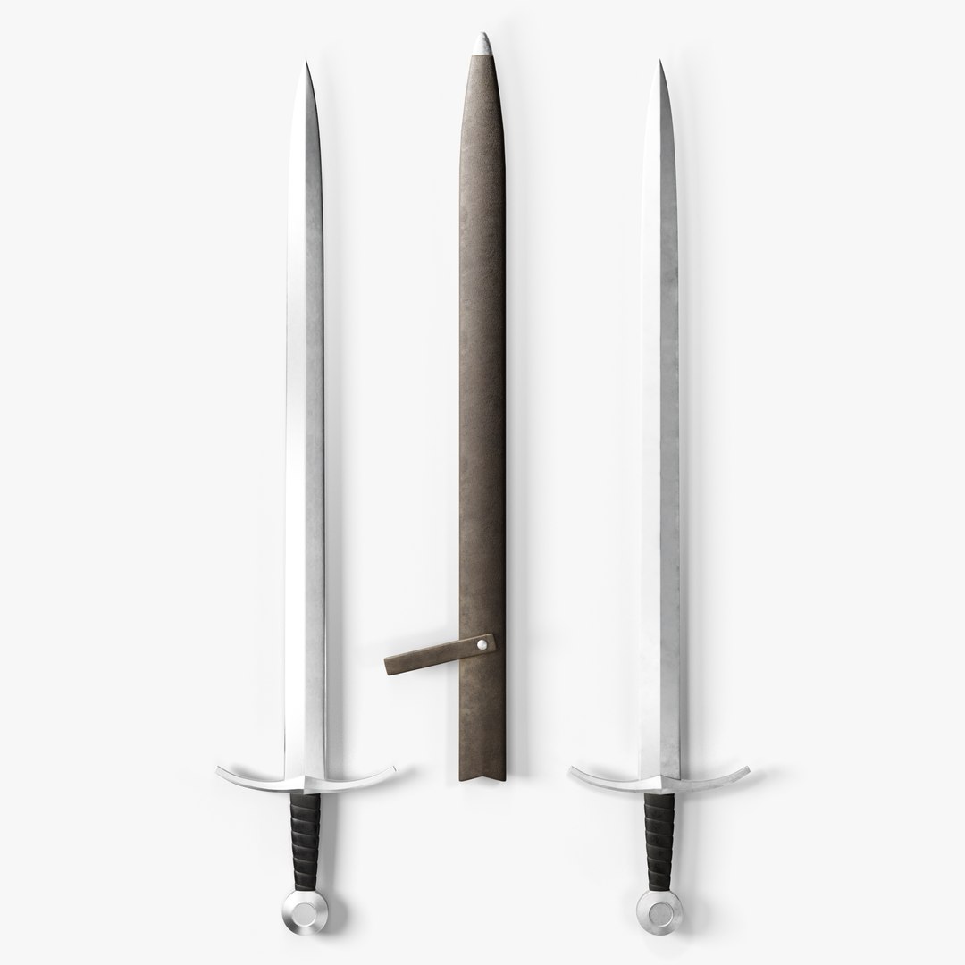 3D Model Medieval Sword 04 Plus Old Texture And Sheath - TurboSquid 2043087
