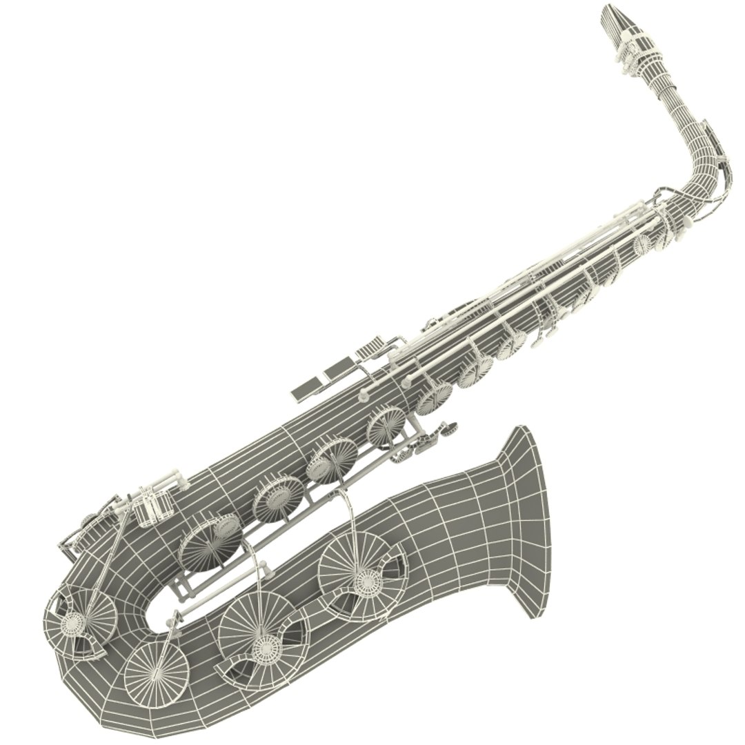 3d Model Saxophone Details Modelled