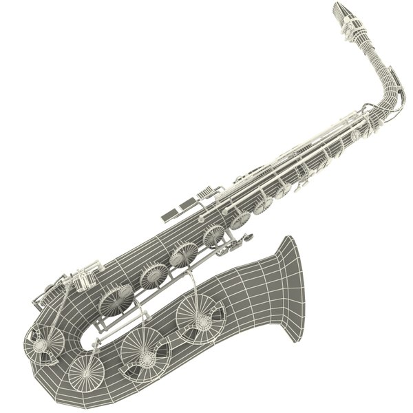 3d model saxophone details modelled