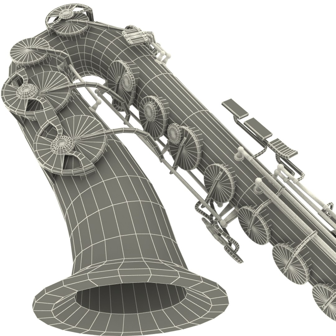 3d Model Saxophone Details Modelled