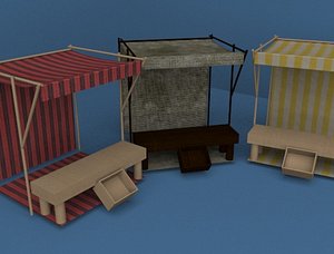 3d market stall