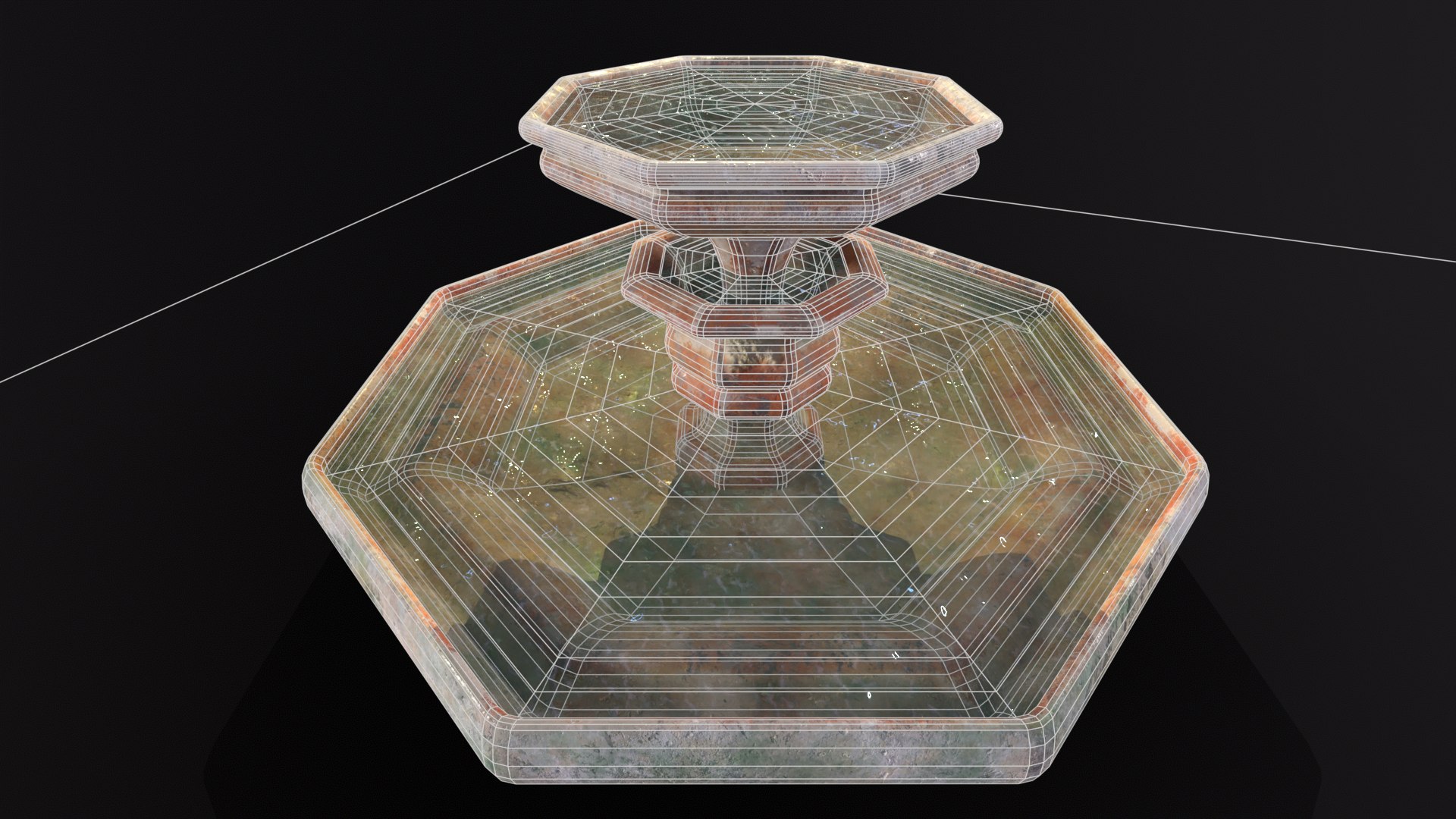 3D Model Octagon Marble Fountain - TurboSquid 2198330
