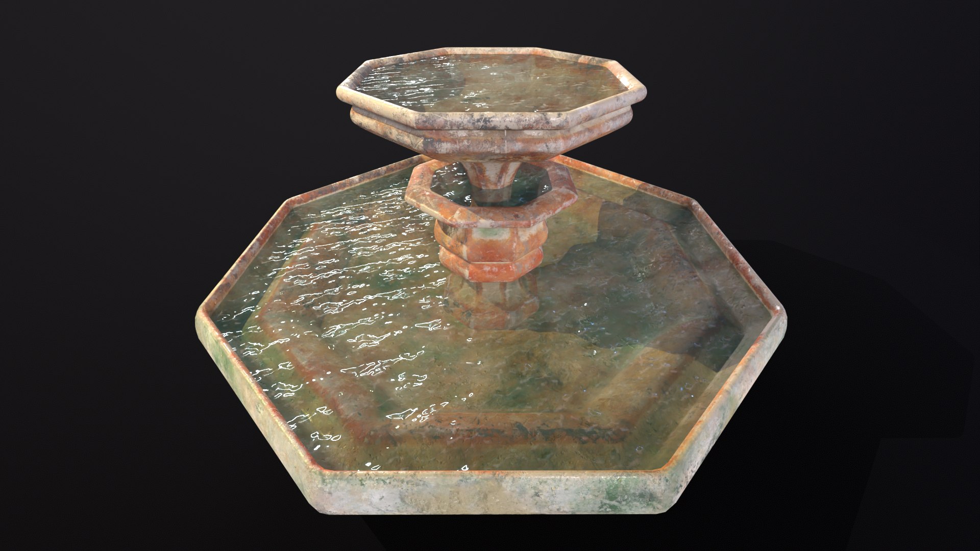 3D Model Octagon Marble Fountain - TurboSquid 2198330