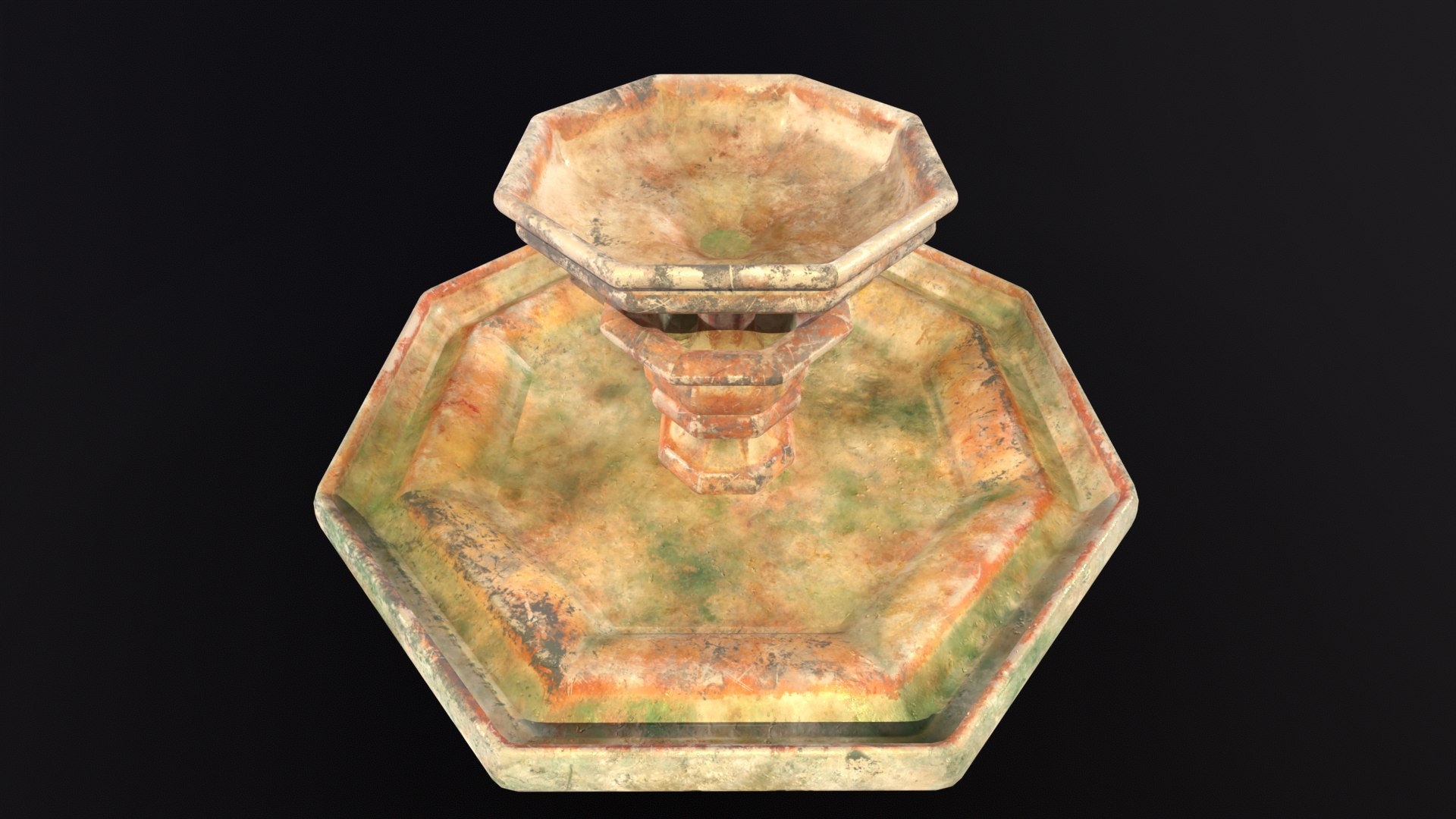 3D Model Octagon Marble Fountain - TurboSquid 2198330