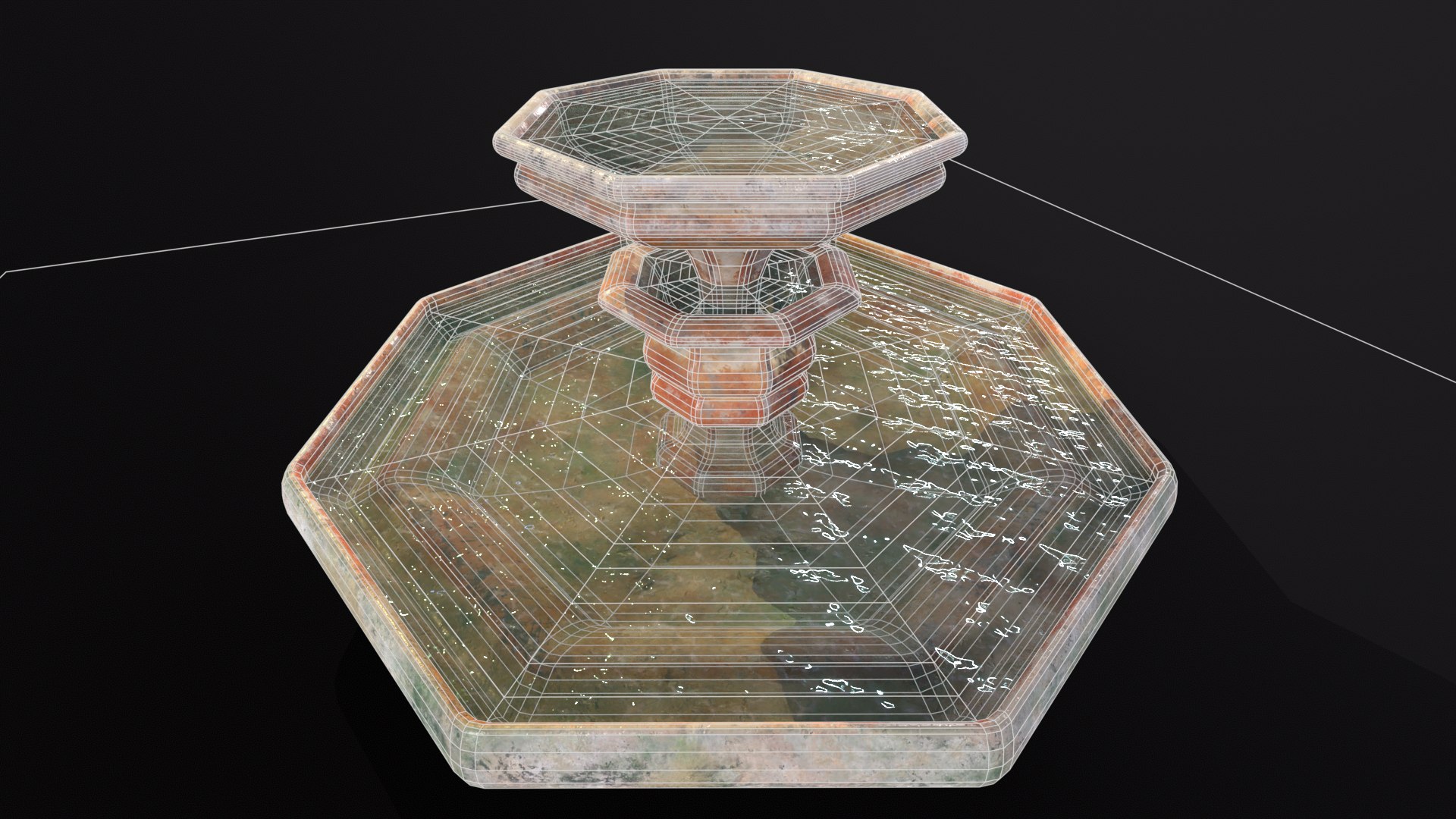 3D Model Octagon Marble Fountain - TurboSquid 2198330