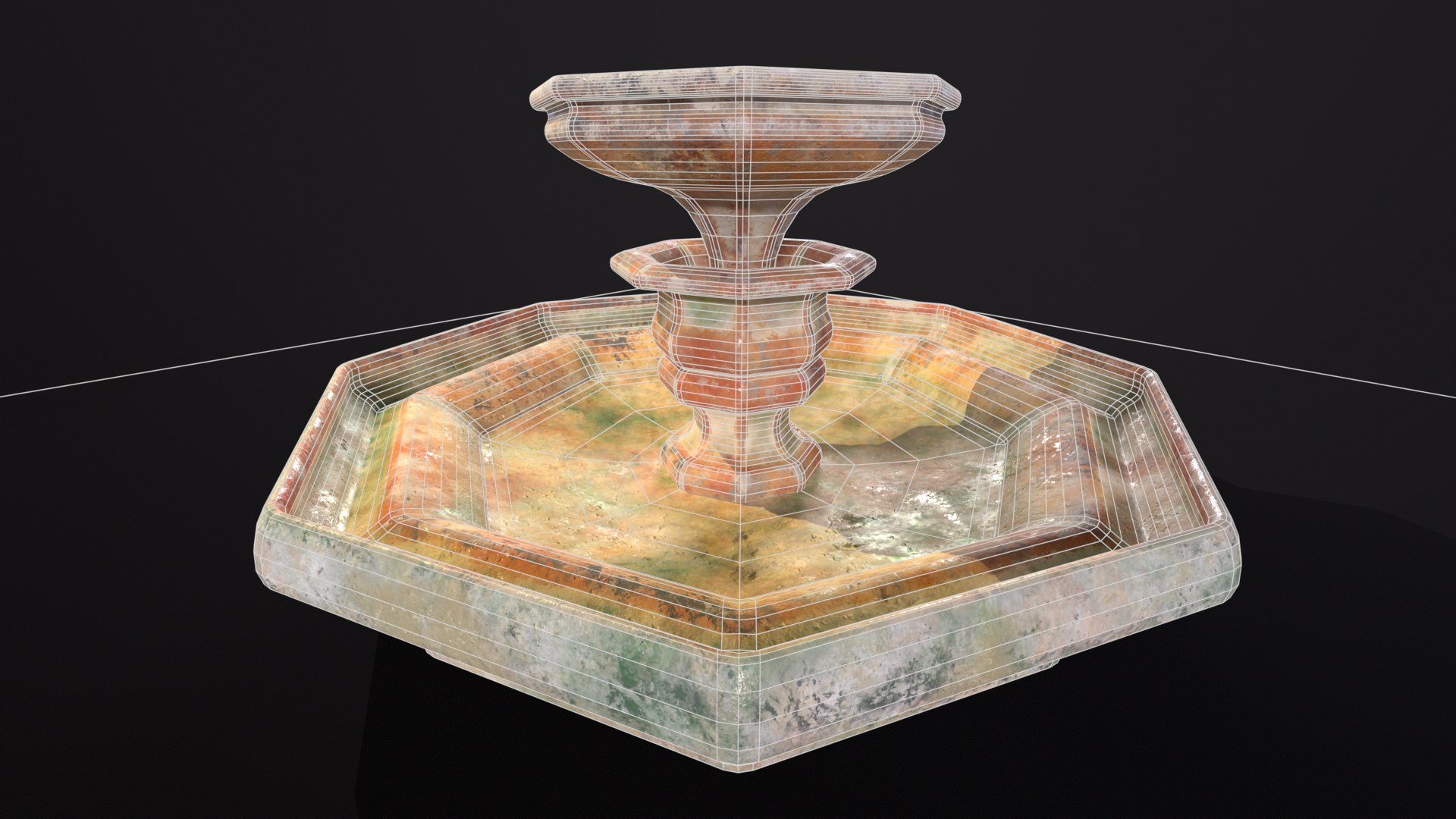 3D Model Octagon Marble Fountain - TurboSquid 2198330
