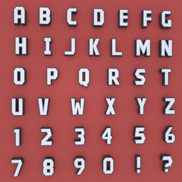 3D letters numbers model - TurboSquid 1235937
