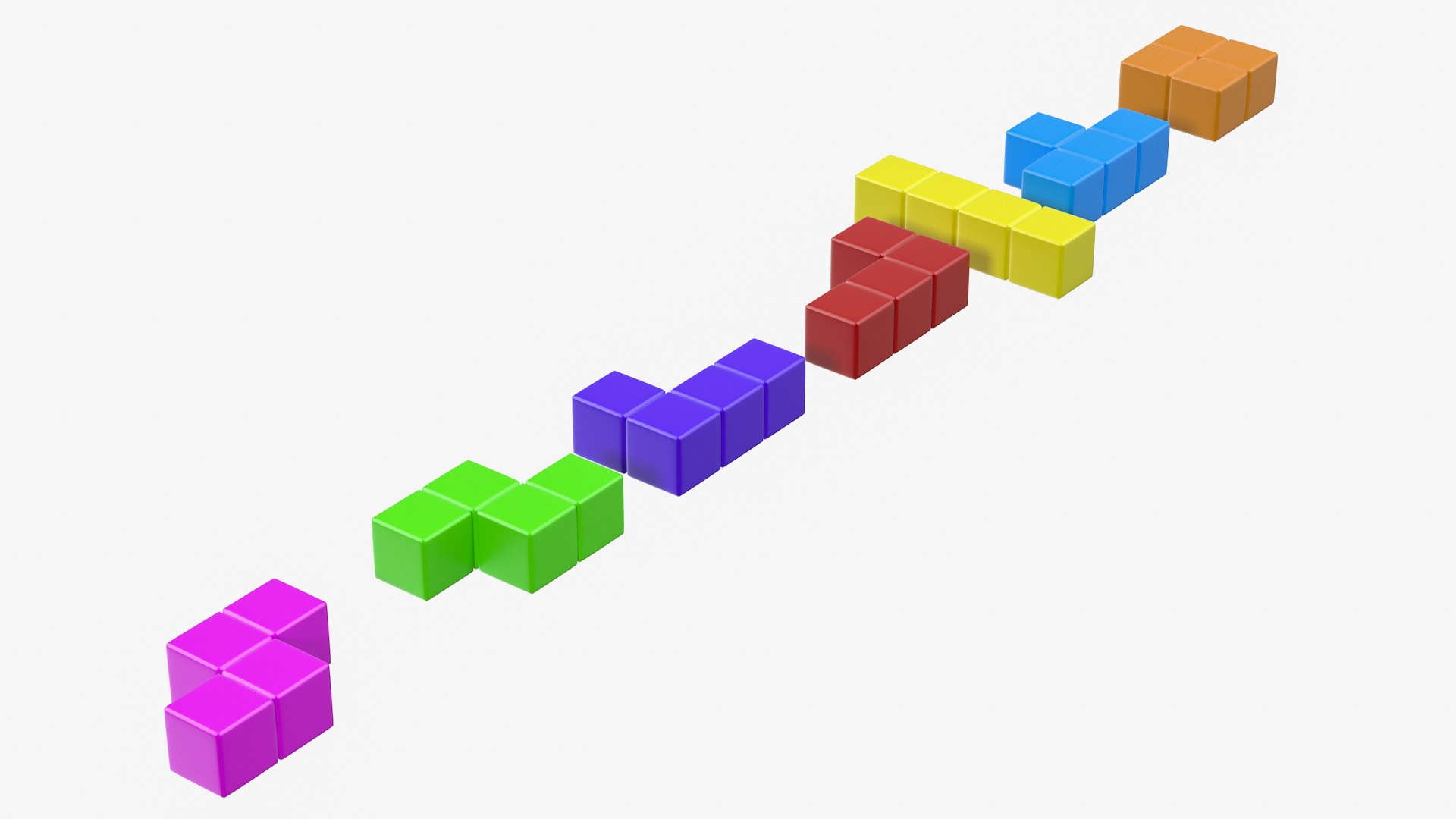 Tetris Bricks Set 3D Model - TurboSquid 1545707