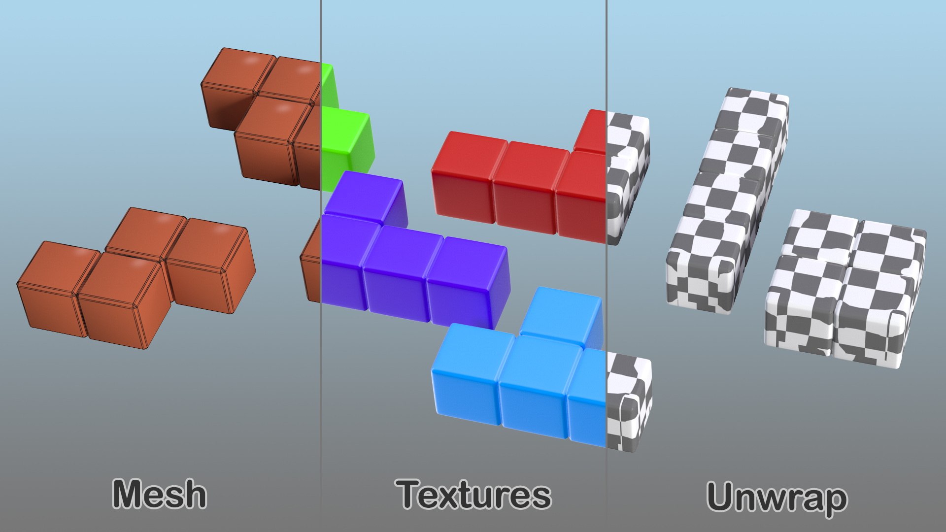 Tetris Bricks Set 3D Model - TurboSquid 1545707