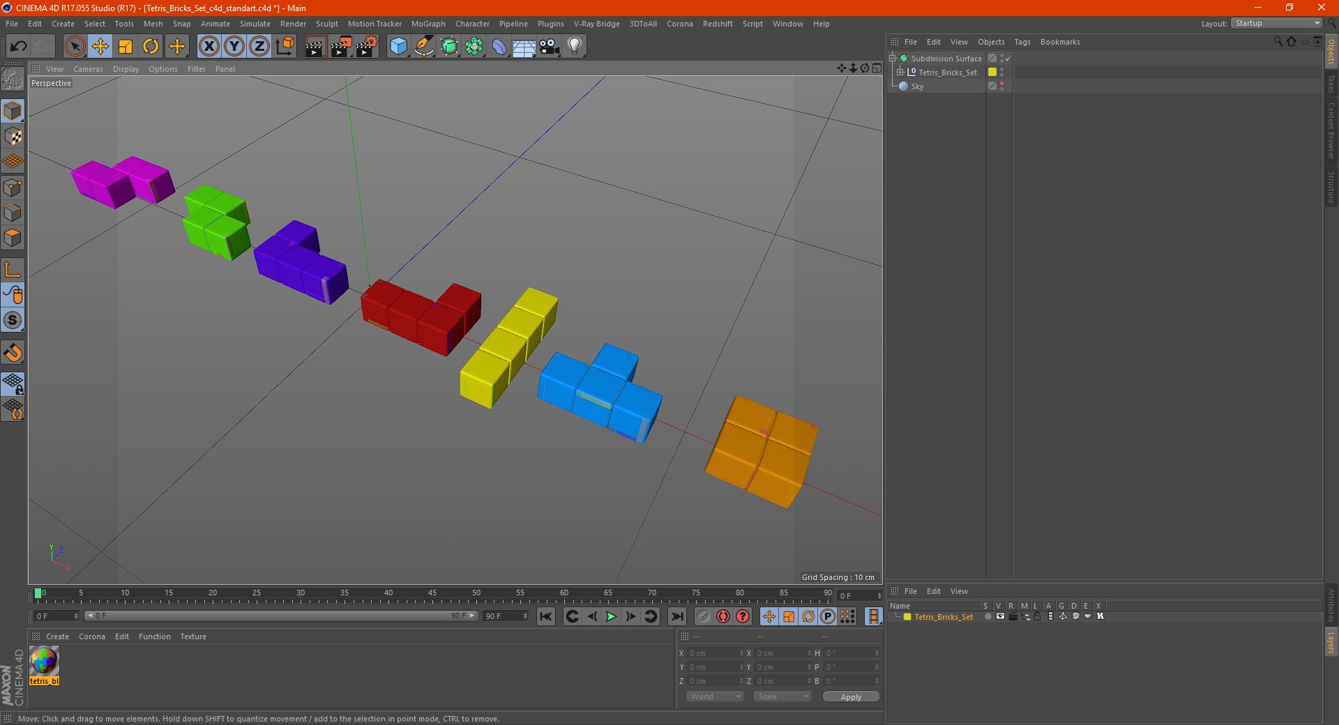 Tetris bricks set 3D model - TurboSquid 1545707