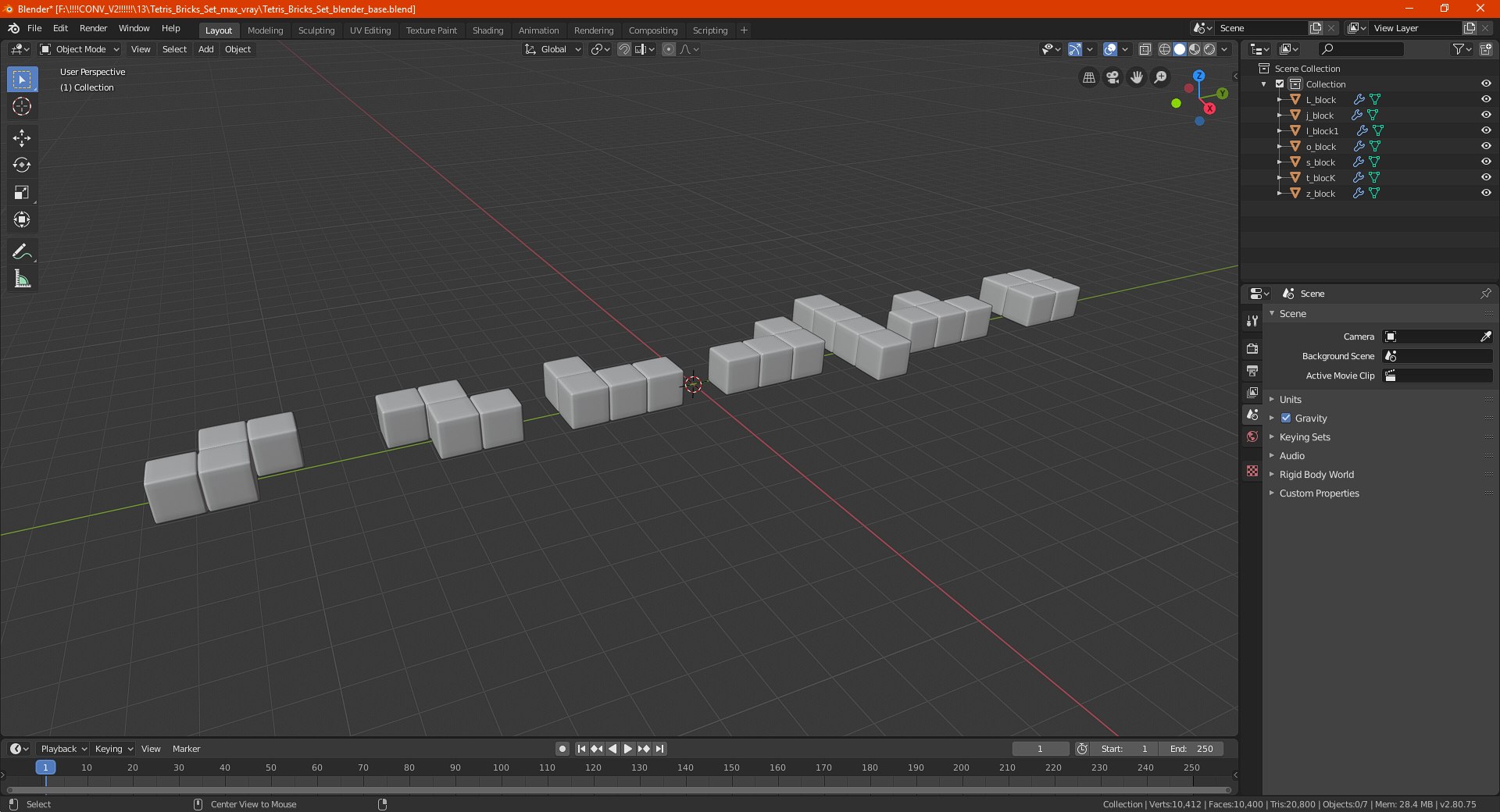 Tetris bricks set 3D model - TurboSquid 1545707