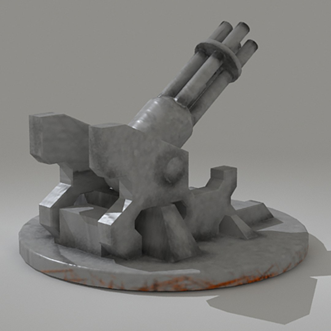 3d model of old flak gun