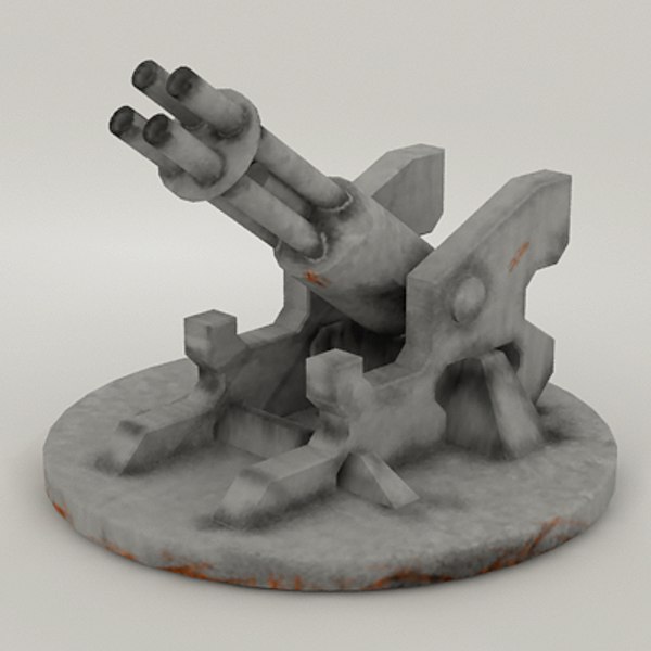 3d model of old flak gun