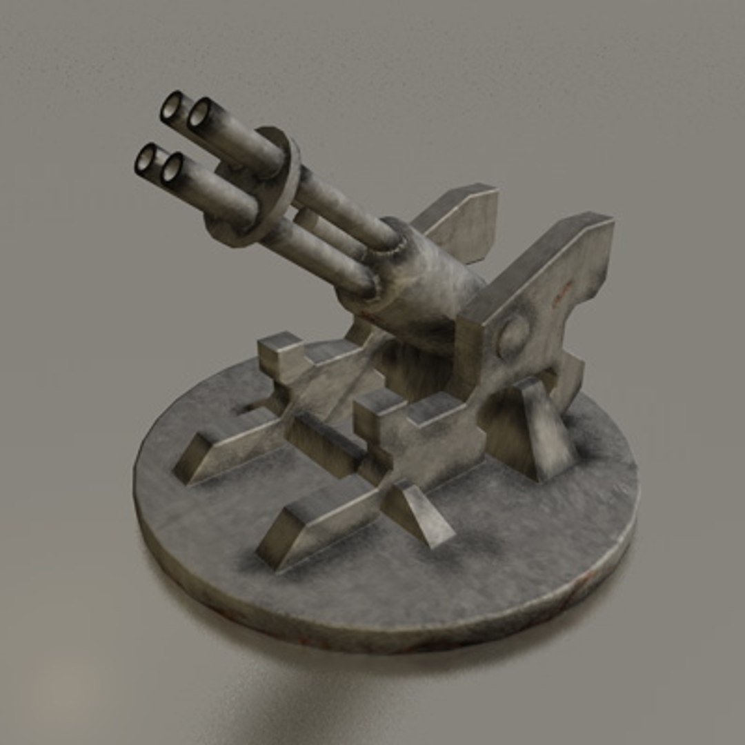 3d model of old flak gun