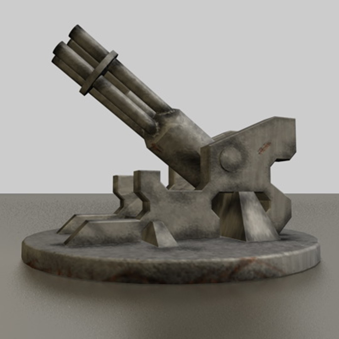 3d model of old flak gun