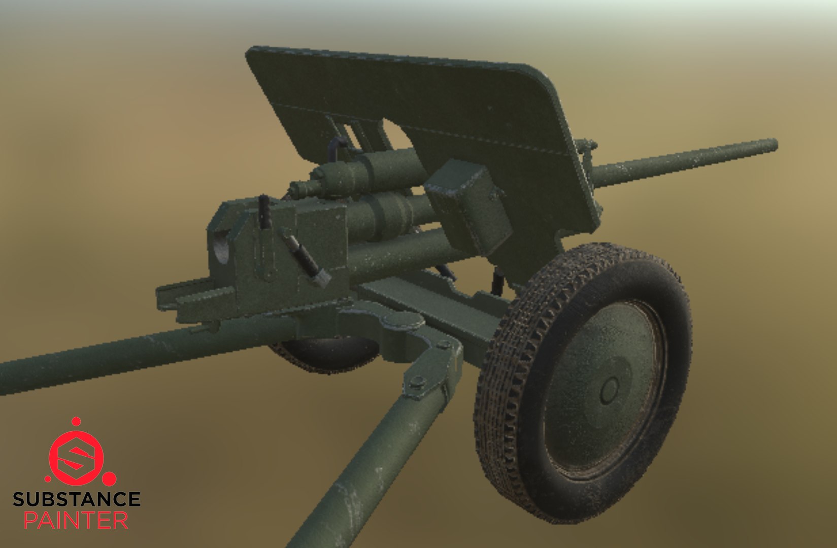 57 Mm Gun Zis 3D Model - TurboSquid 1209728