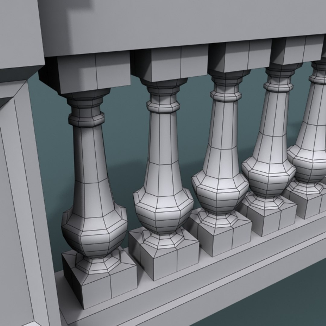3ds max balustrade architectural
