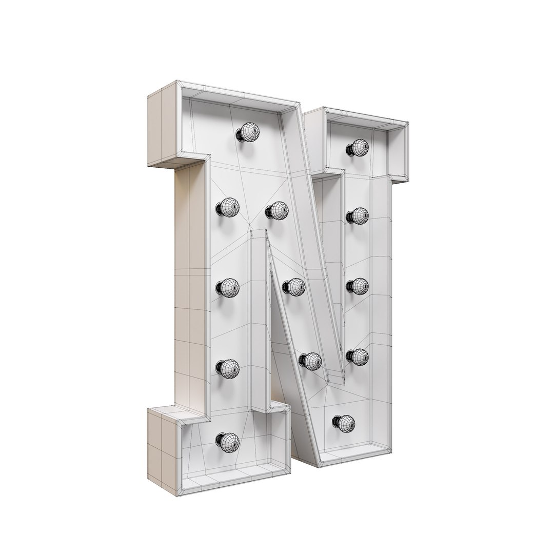 3D Marquee N Wooden Glow Sign 3dmodel Model - TurboSquid 1975956