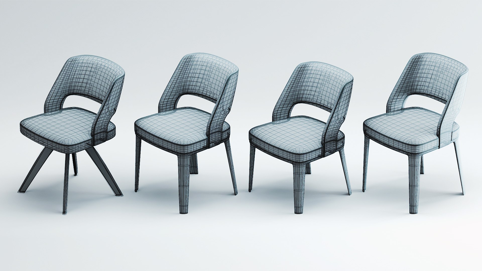 3D Minotti Neto Table And Owen Chairs - Cinema 4D Octane PBR Model ...