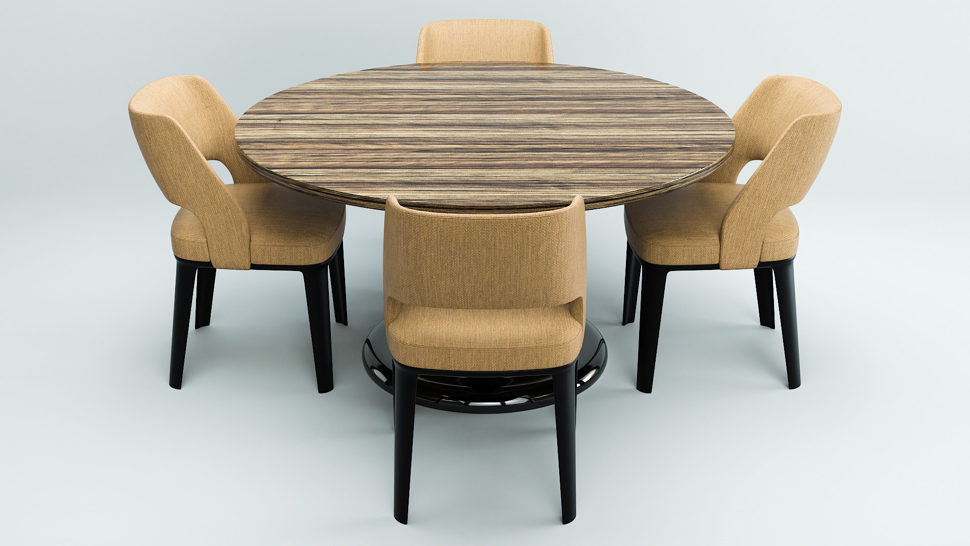 3D Minotti Neto Table And Owen Chairs - Cinema 4D Octane PBR Model ...