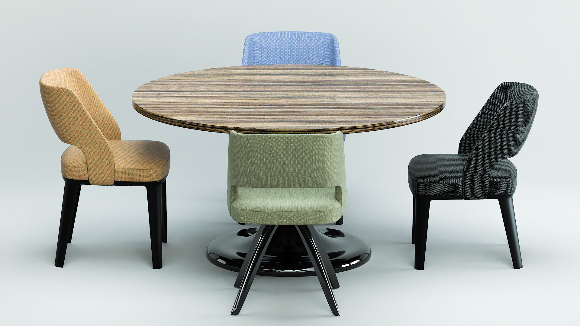 3D Minotti Neto Table And Owen Chairs - Cinema 4D Octane PBR Model ...