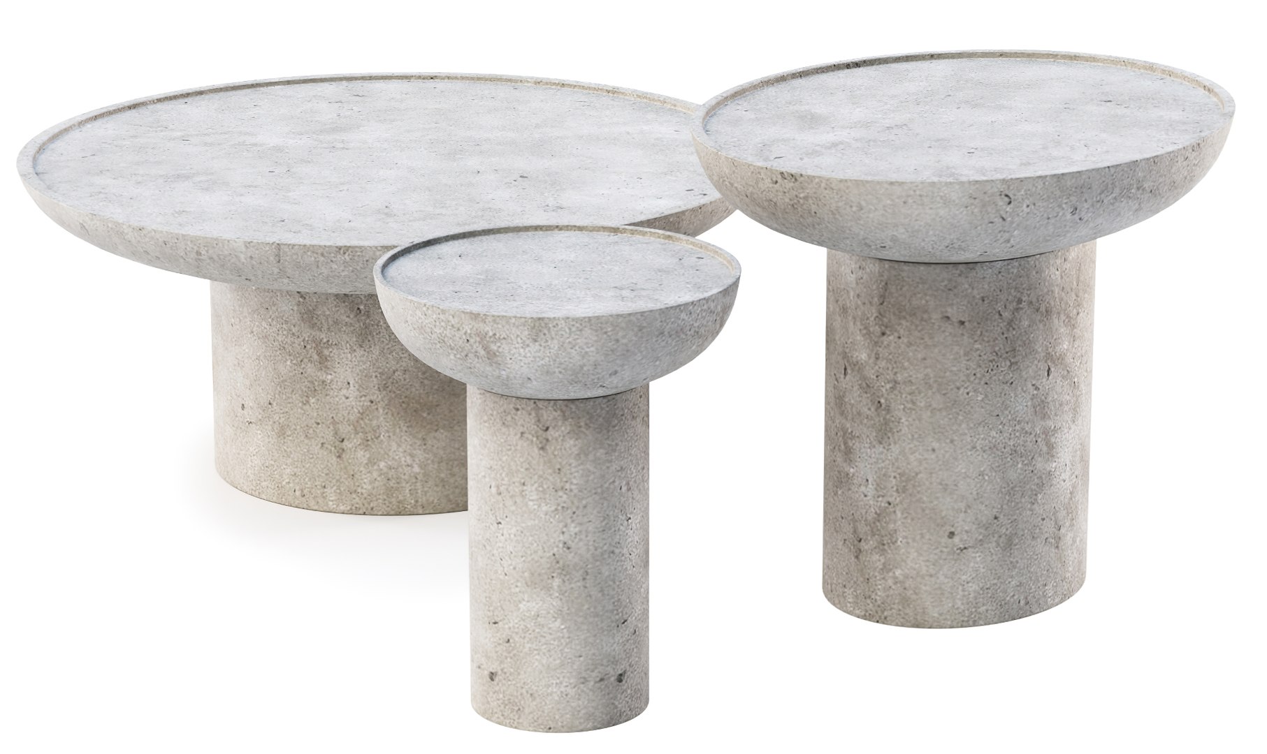 Jack Concrete Round Tables By Bpoint Design 3D Model - TurboSquid 2030807