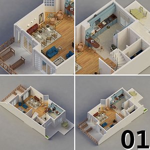 3d house interior model