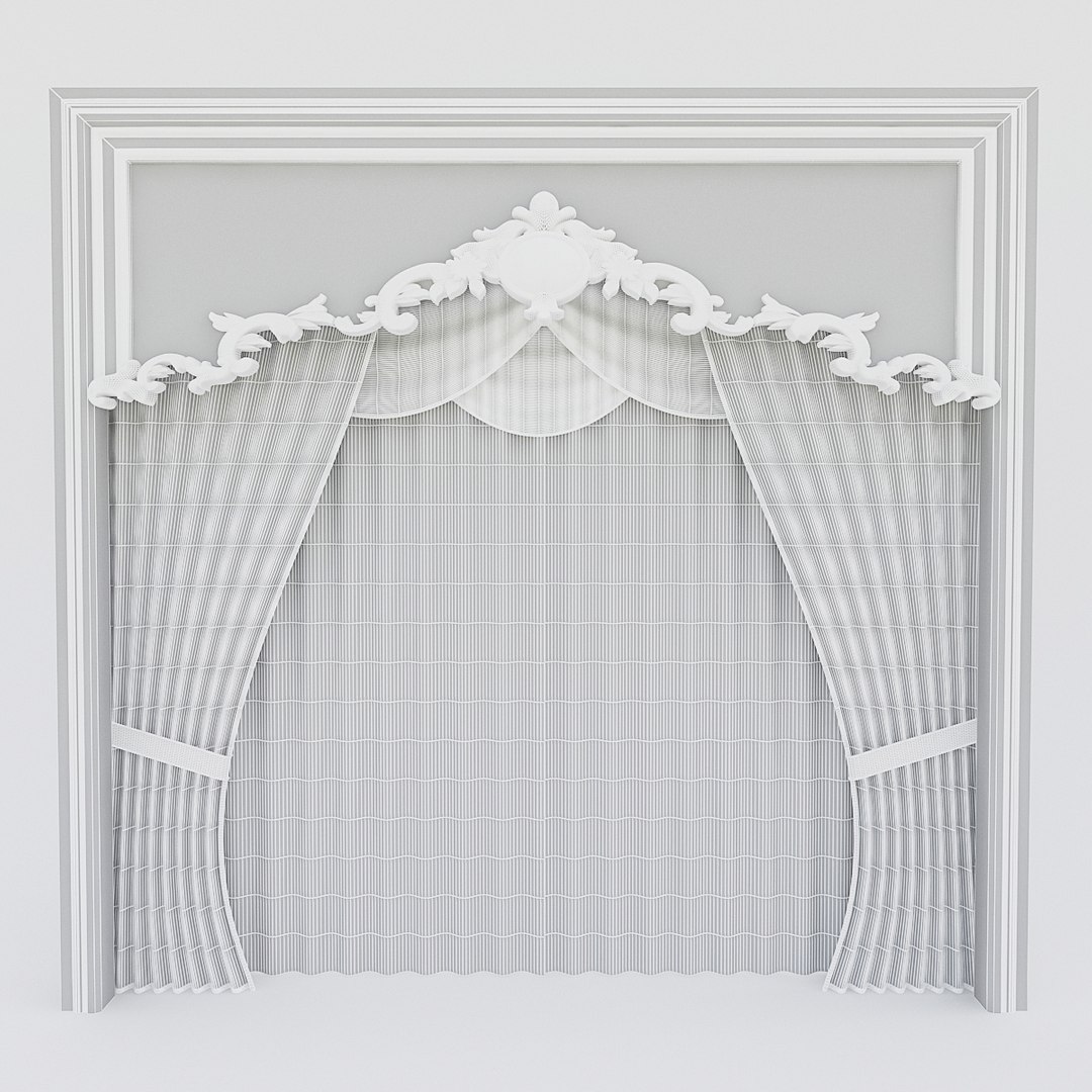 Classic Curtains Windows 3D Model - TurboSquid 1414536