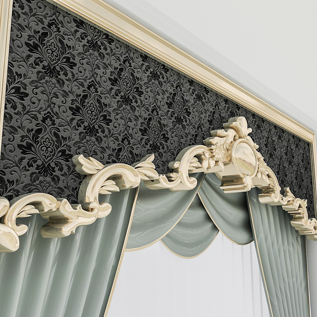 Classic Curtains Windows 3D Model - TurboSquid 1414536