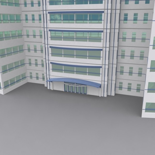 15 story modern office building 3d model