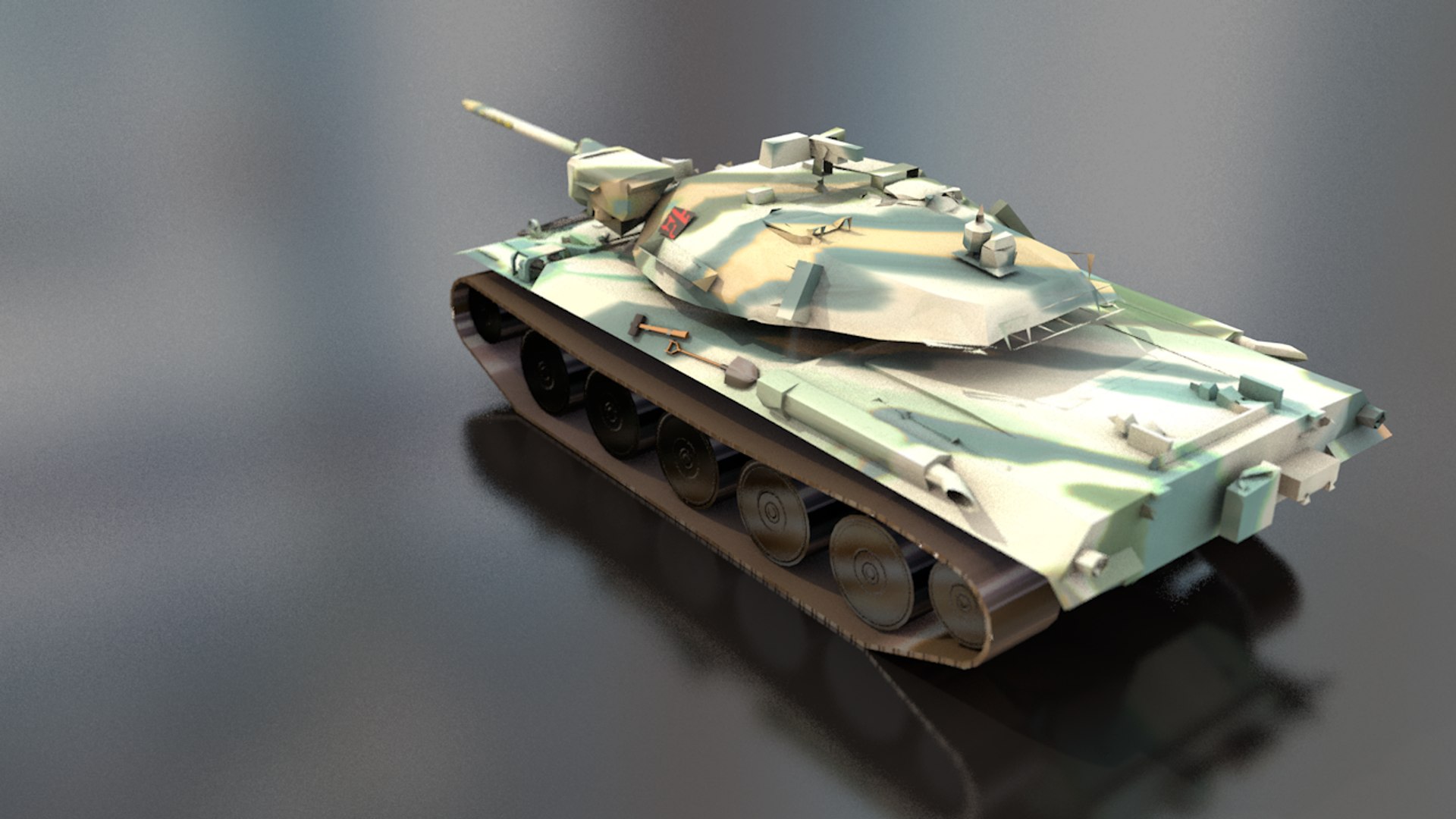 Type 74 main battle tank model - TurboSquid 1446135