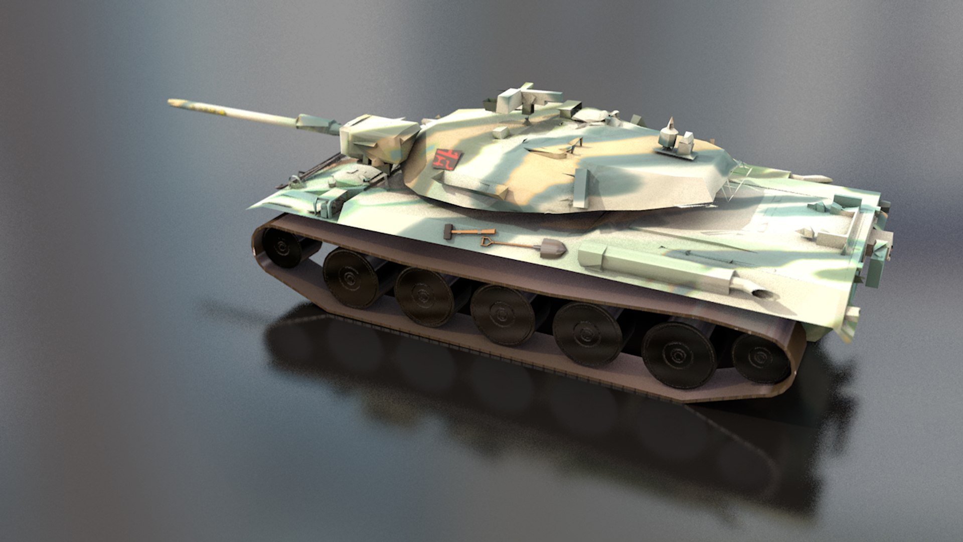Type 74 main battle tank model - TurboSquid 1446135