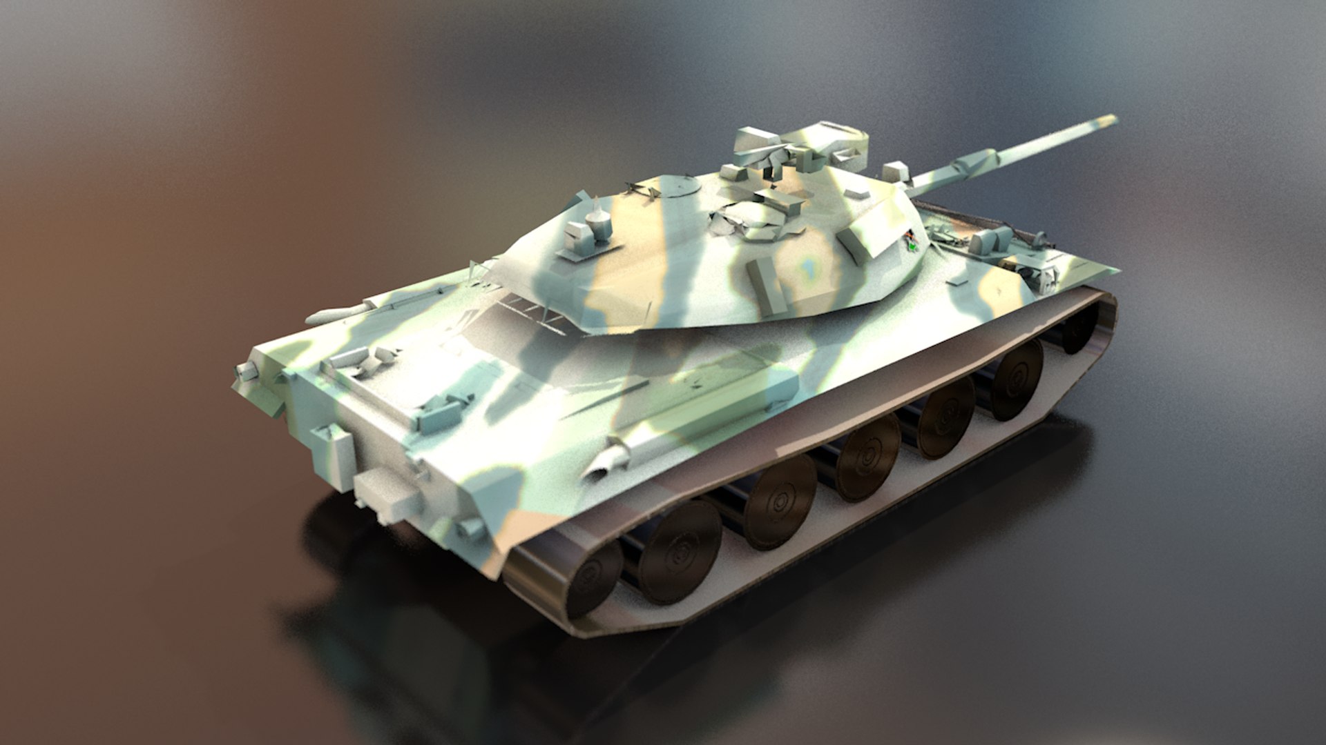 Type 74 main battle tank model - TurboSquid 1446135