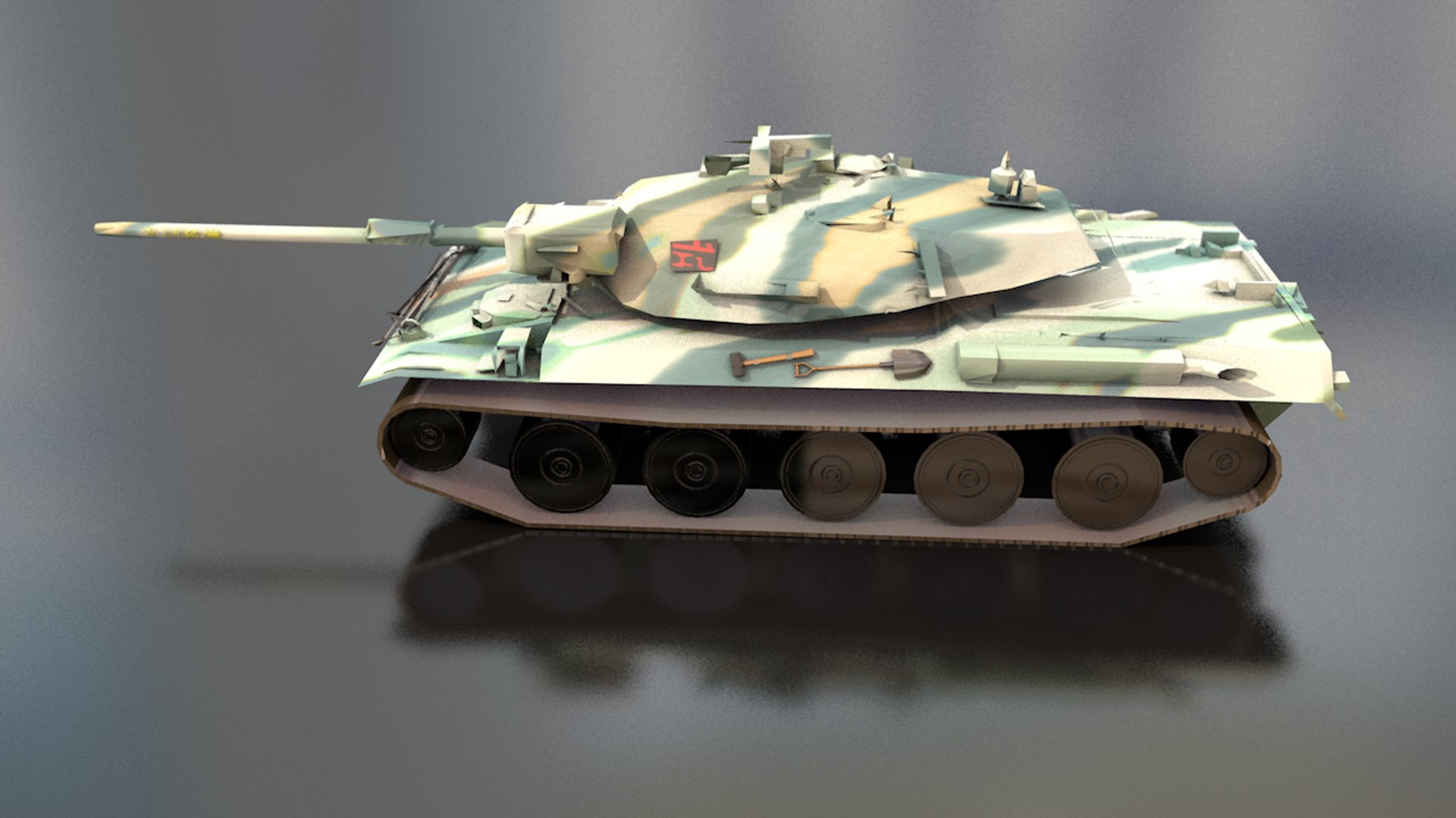 Type 74 main battle tank model - TurboSquid 1446135