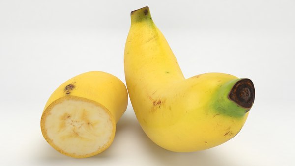 Whole and Half Banana 3D model - TurboSquid 1829948