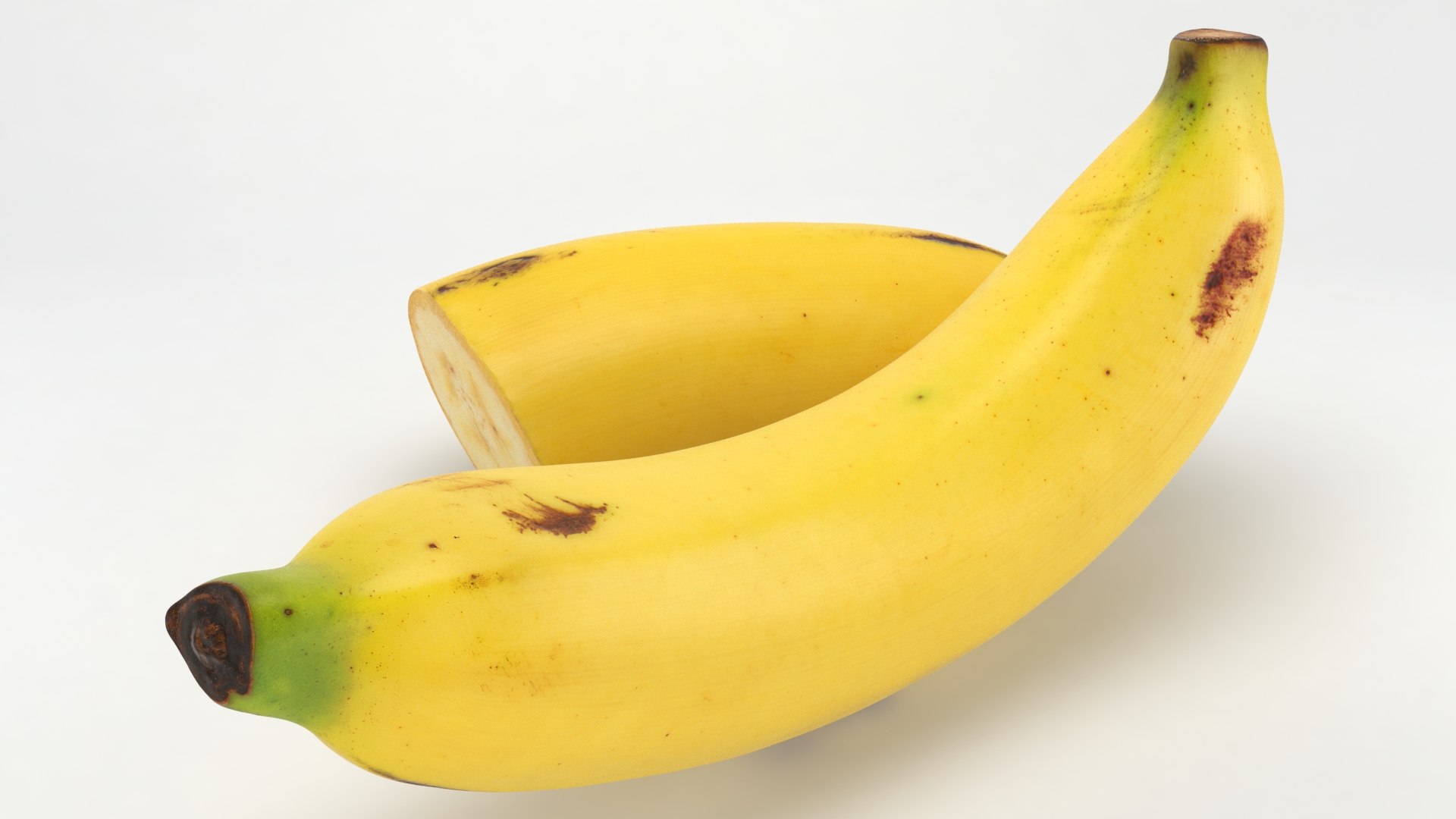 Whole And Half Banana 3D Model - TurboSquid 1829948