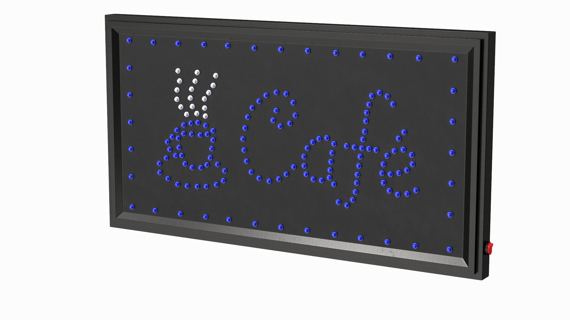 3D Cafe Sign Bright Blue LED Light OFF - TurboSquid 2111022