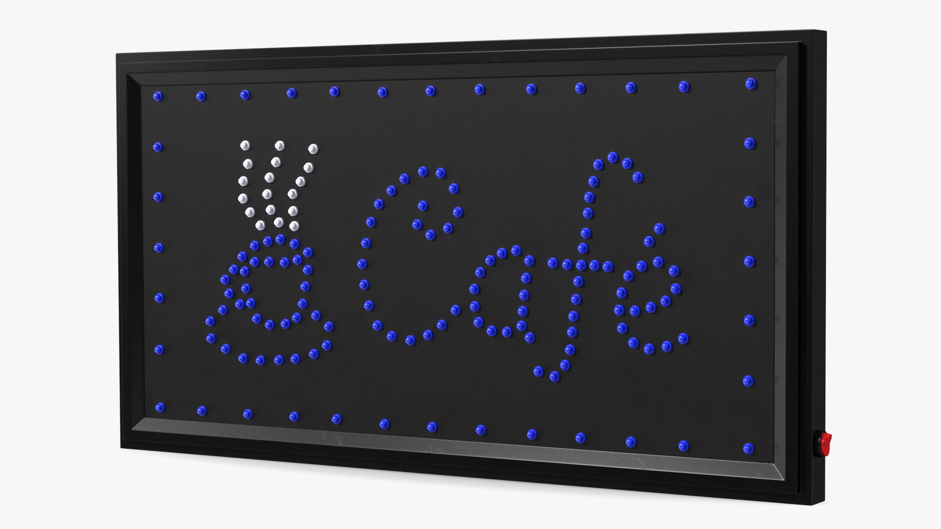 Cafe Sign Bright Blue LED Light OFF model - TurboSquid 2111021