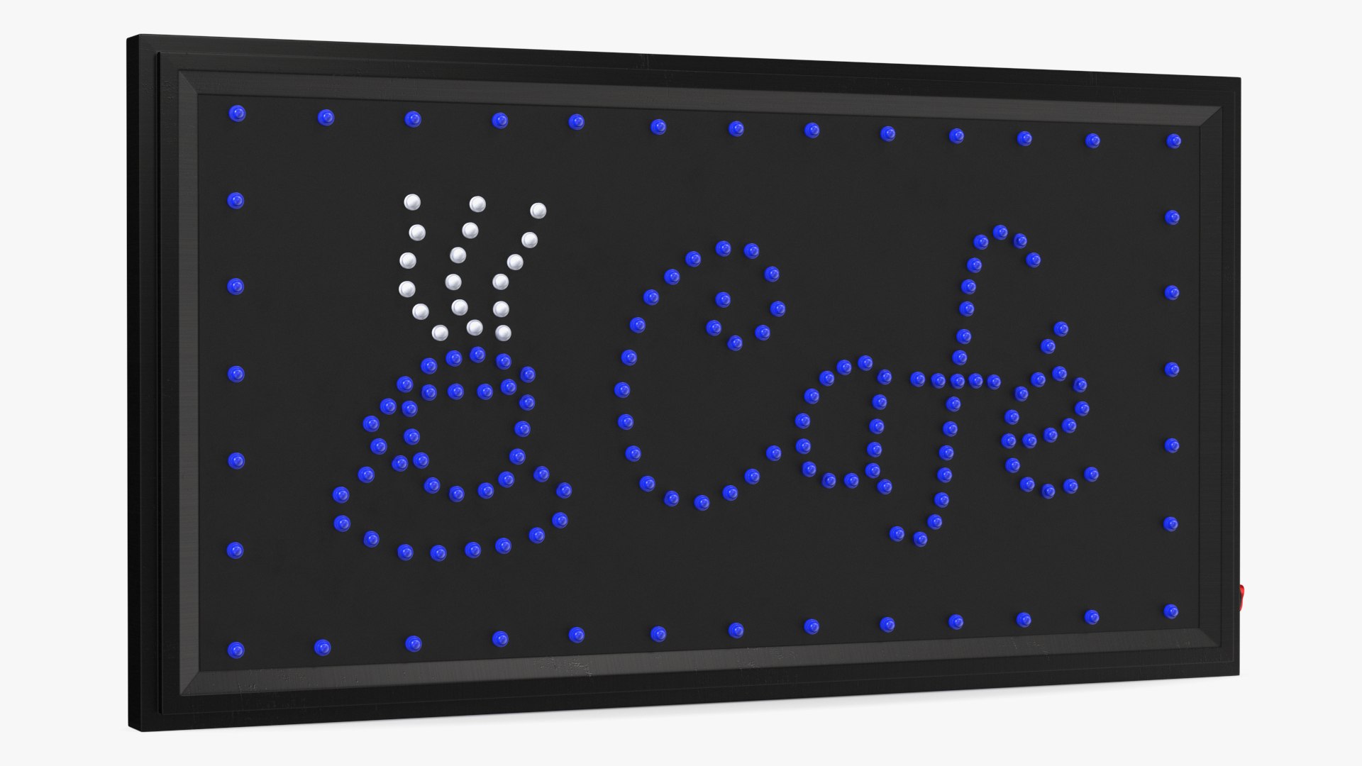 3D Cafe Sign Bright Blue LED Light OFF - TurboSquid 2111022