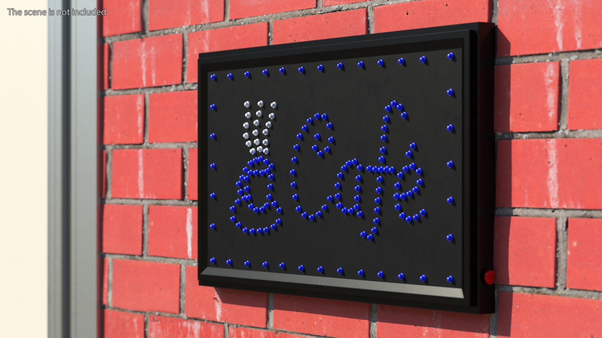 3D Cafe Sign Bright Blue LED Light OFF - TurboSquid 2111022