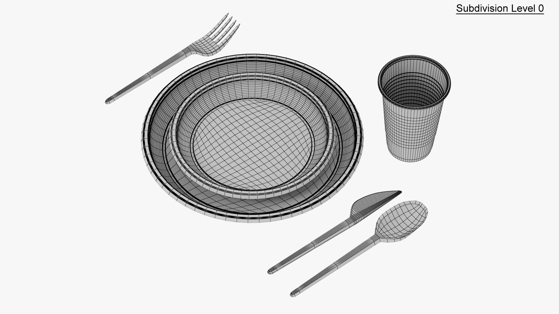 Plastic Tableware 04 3D model - TurboSquid 2097510
