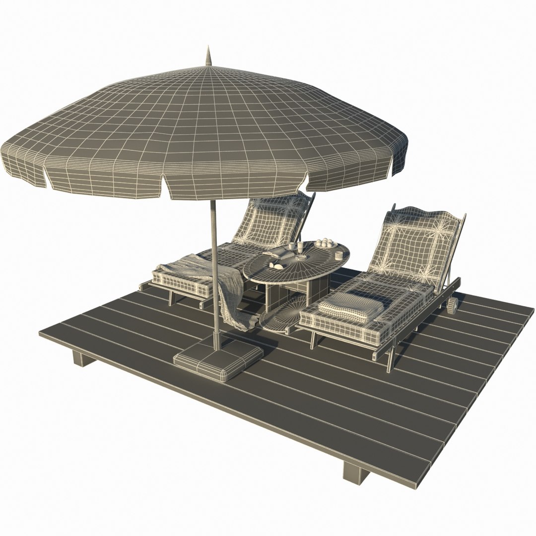 Sunbed Scene 3d Model
