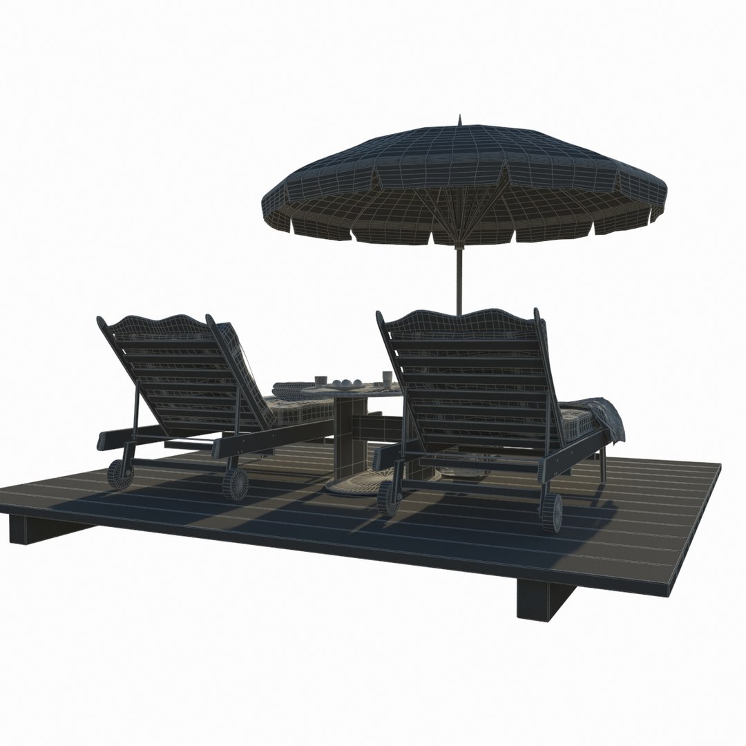 Sunbed Scene 3d Model