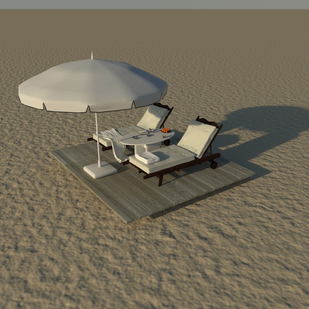 Sunbed Scene 3d Model