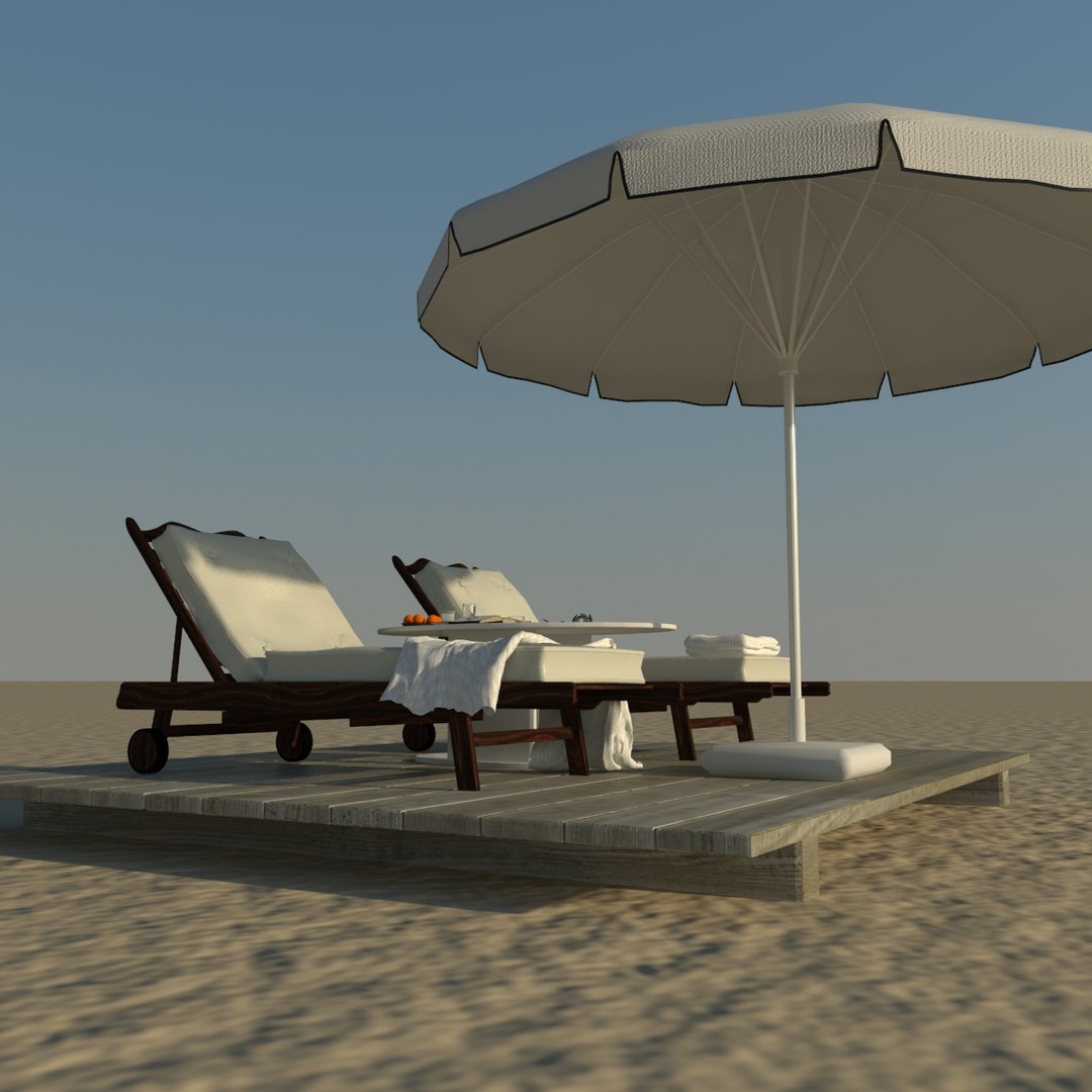 Sunbed Scene 3d Model